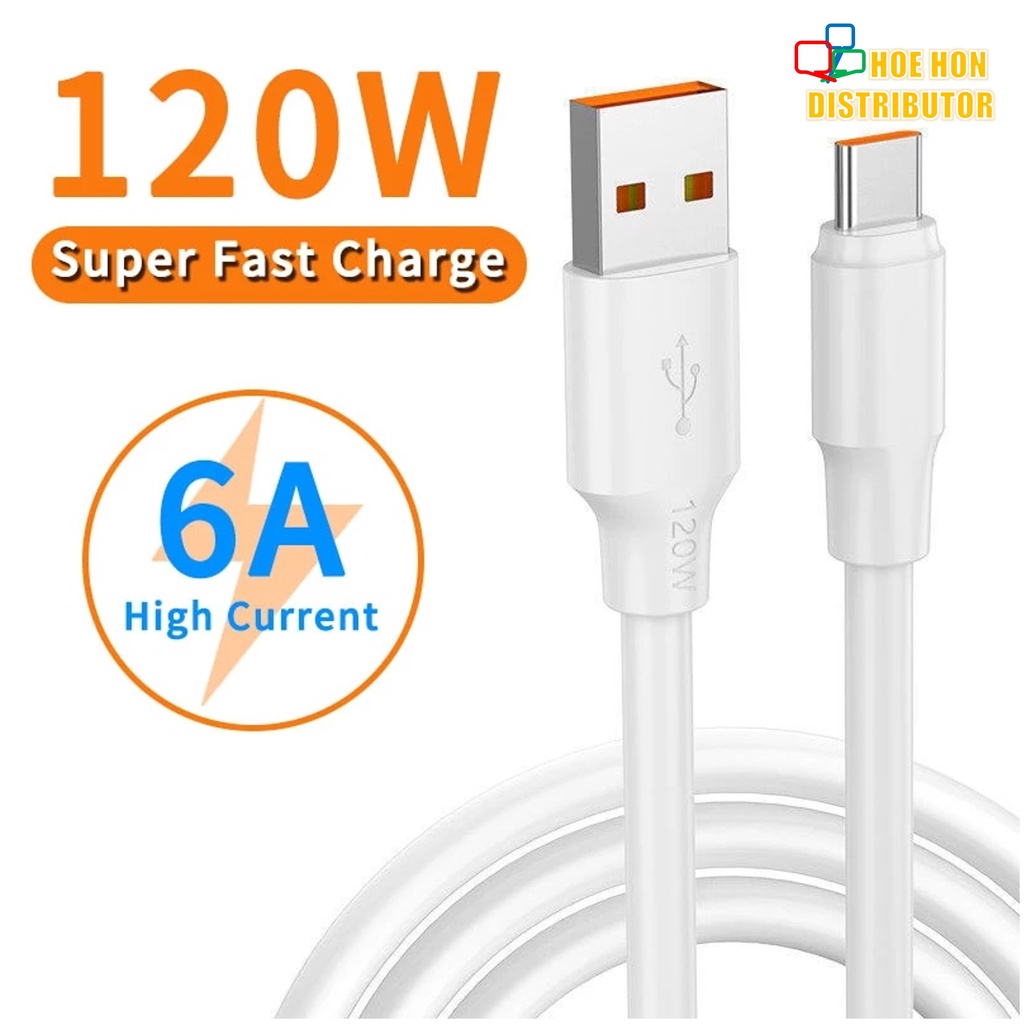 [120W MAX] New 6A Super Fast Charge Extra Thick 6mm Quick Charge USB Type C Data Charging Cable ...