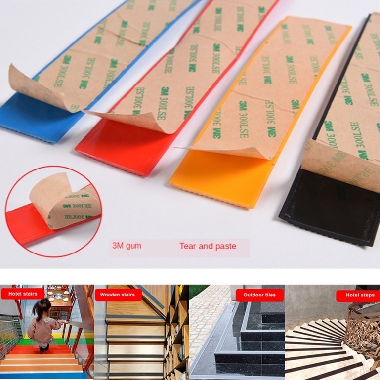 Self Adhesive Stair Anti Slip Stick Strip PVC Step Non-slip Band Floor ...