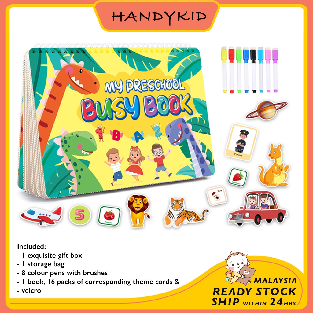 【READY STOCK】HANDYKID My Preschool Busy Book | Quiet Book for ...