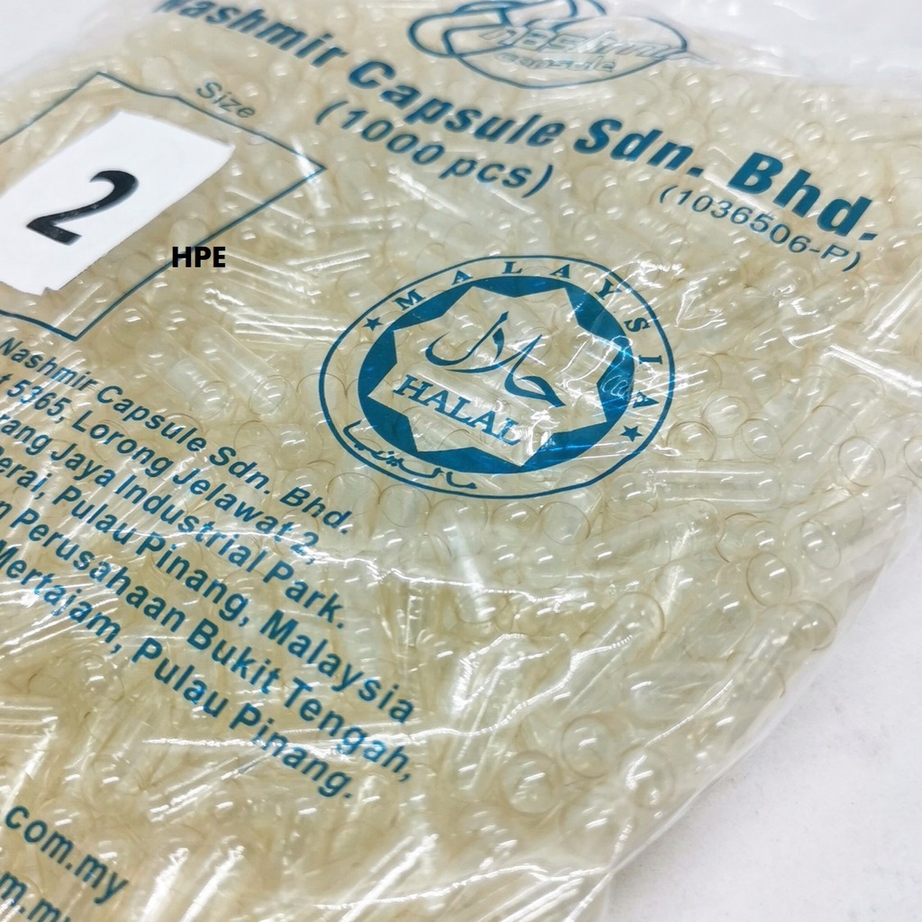 Kapsul Kosong HALAL Size 2 (100pcs) 空胶囊 / Empty Gelatin Capsule Nashmir ...