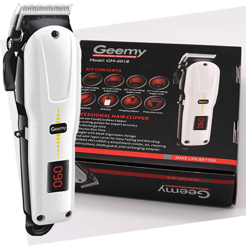 Men Rechargeable Hair Trimmer Clipper Razor Geemy GM-6018 | Shopee Malaysia