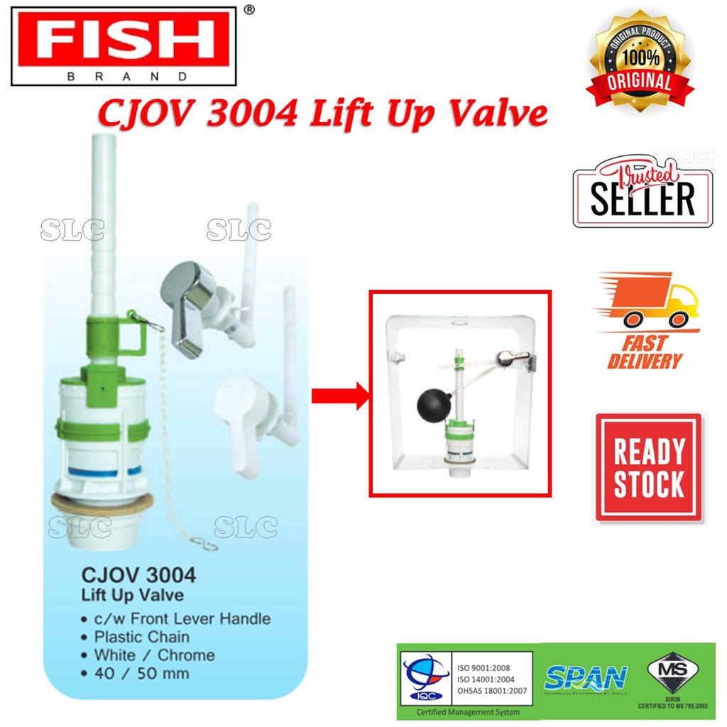 FISH CJOV 3004 Lift Up Valve Cistern Toilet Flush Outlet 40MM 50MM ...