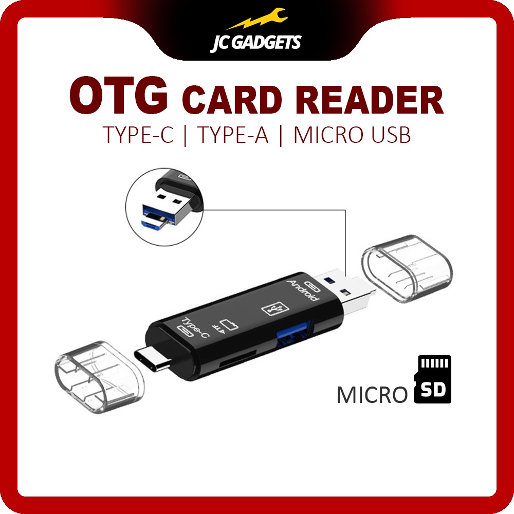 5-IN-1 OTG Card Reader Type C 3.1 Type A Micro USB Micro SD Card Memory ...