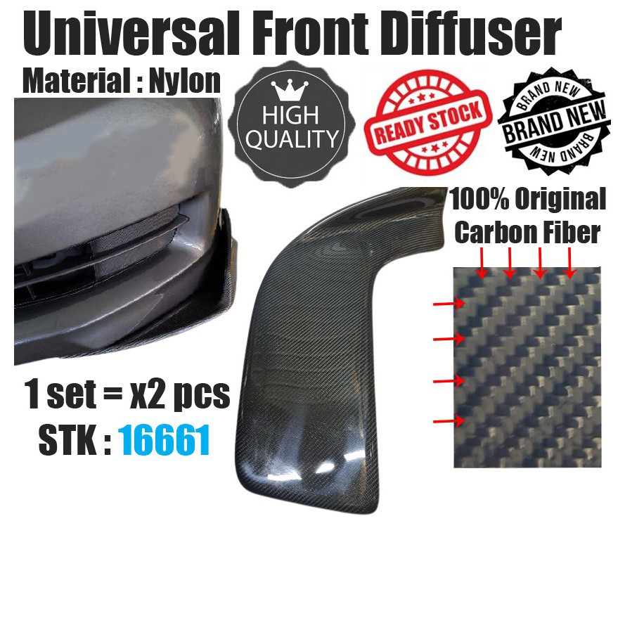 Type A Car Front Deflector Spoiler Splitter Diffuser Bumper Canard Lip ...