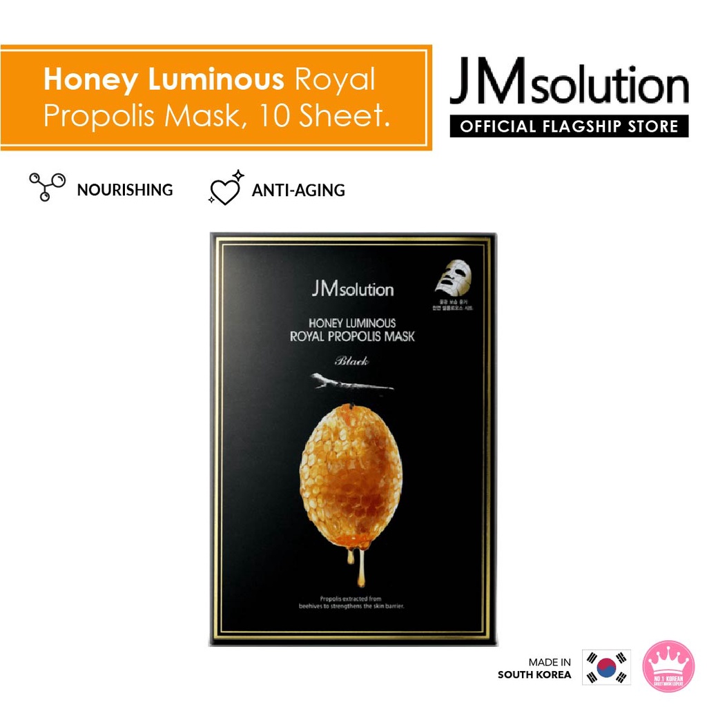 JMsolution Honey Luminous Royal Propolis Mask (10’s) | Shopee Malaysia