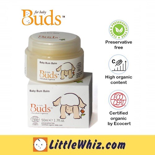 Buds: Cherished Organics: Baby Bum Balm 50ml | Nappy Rash Cream | Nappy ...