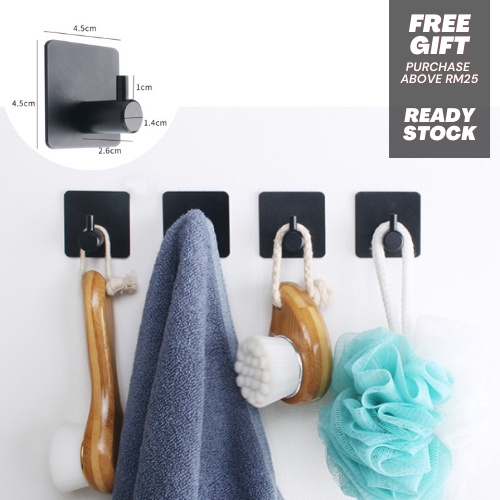 3M Sticker Aluminium Wall Hanging Hook Mount Toilet Damage Free ...