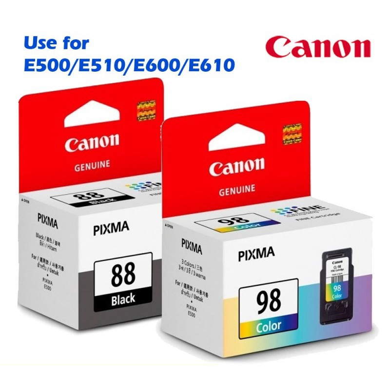 Canon Cartridge PG-88 Black CL-98 Color (Genuine) E500 E510 E600 E610 ...