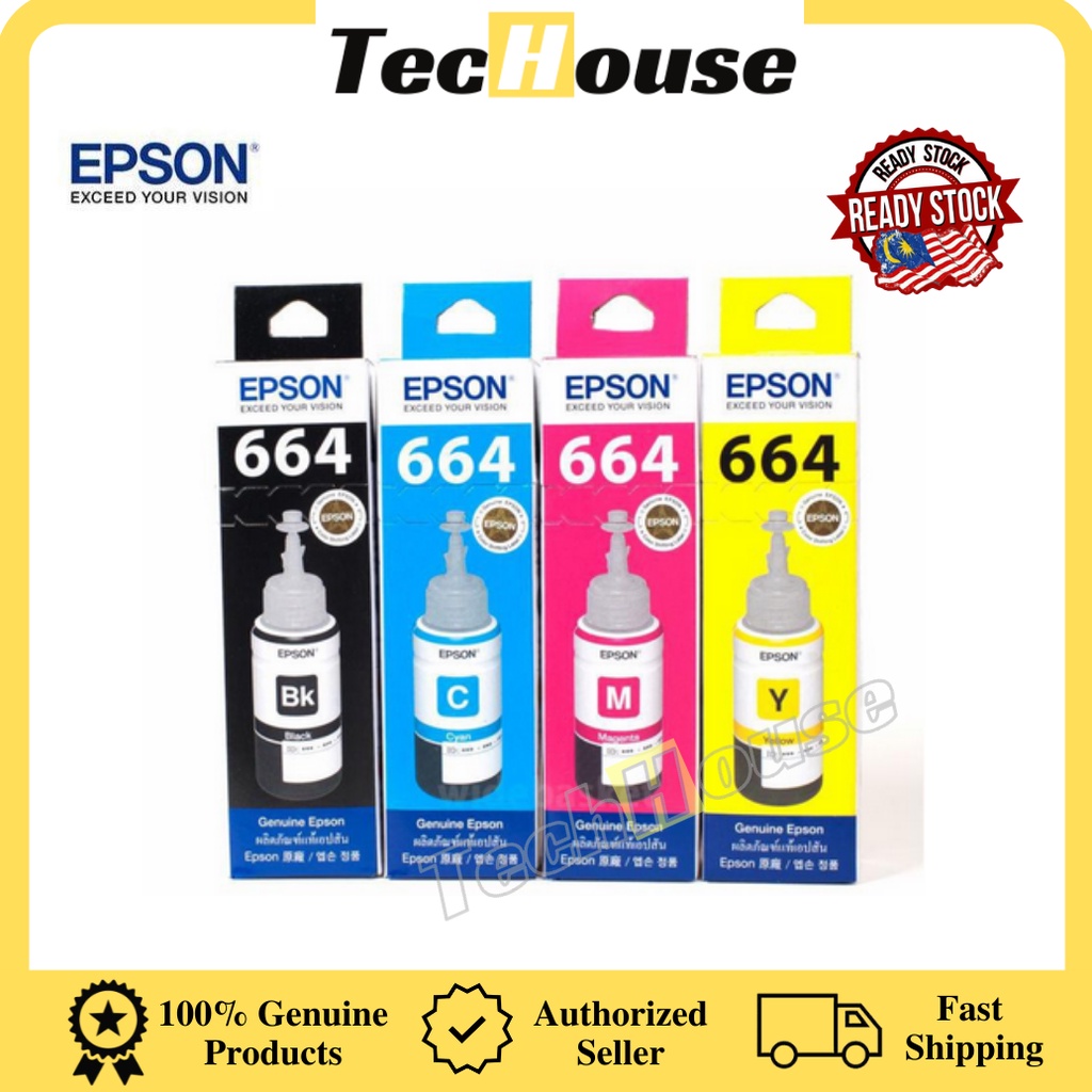 EPSON T664 Original Refill Ink T6641 T6642 T6643 T6644 L120/L210/L360 ...