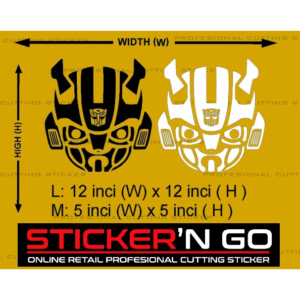 STICKER CUTTING CUSTOM BUMBLEBEE TRANSFORMER DESIGN | Shopee Malaysia