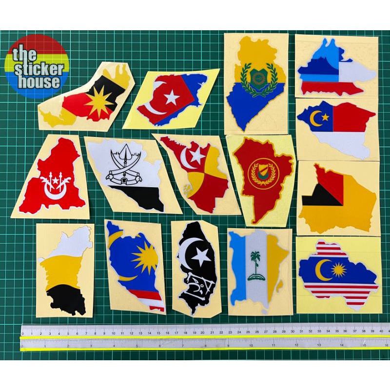 PETA STATES MALAYSIA PETA NEGERI MALAYSIA STICKER CUTTING OVERLAPPING ...