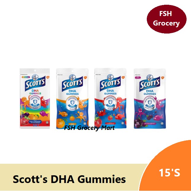 Scott's DHA Chewable Gummies 15'S (Assorted/Strawberry/Blackcurrant ...
