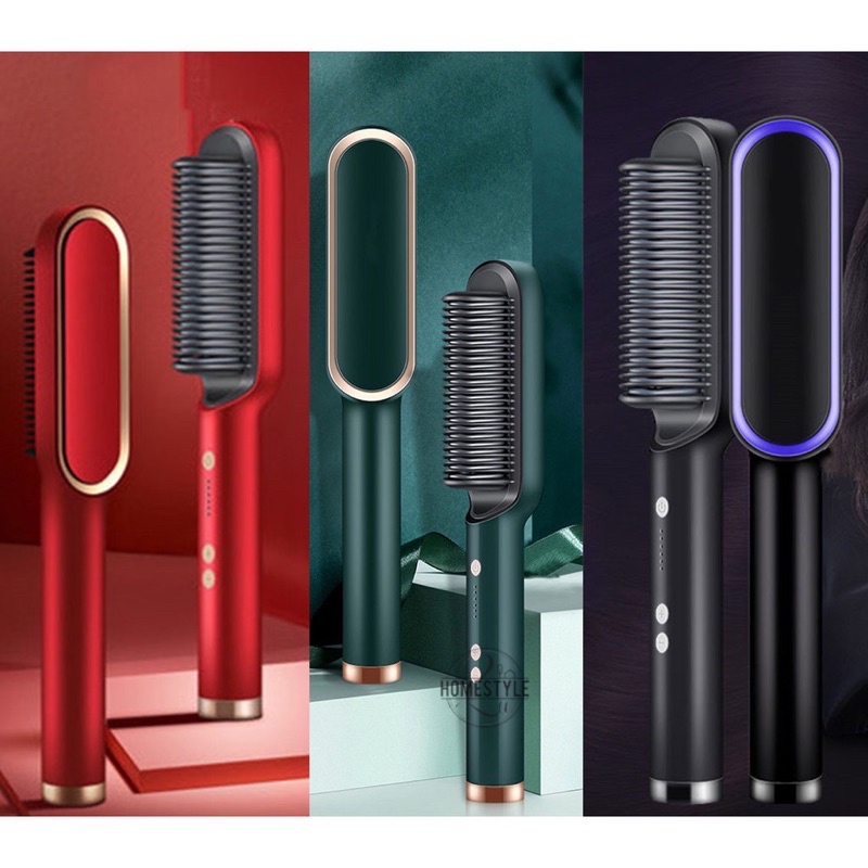 (MY Plug)Hair straightener comb Hair Curler Hair crimper fast Heating ...