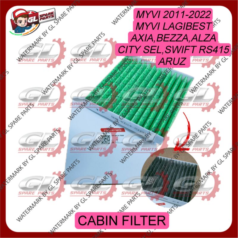 CABIN FILTER PERODUA ALZA MYVI LAGIBEST 2011-2021 BEZZA AXIA CITY SEL ...