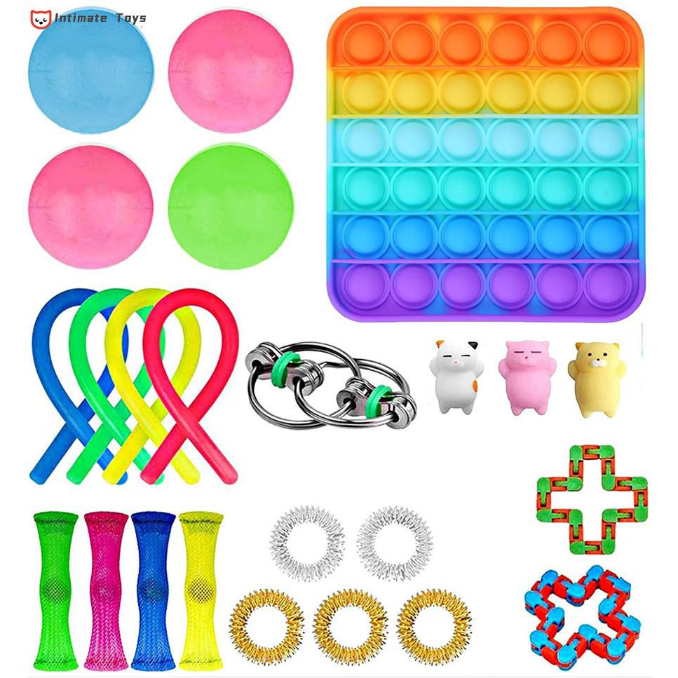 Random Color Fidget Toys Pack Anti Stress Toy Set Marble Relief Gift ...