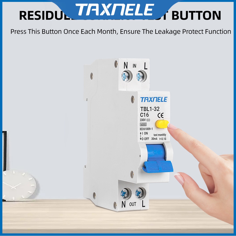 18MM Mini 230V 50/60Hz RCBO 1P+N 6KA Residual Current Differential Automatic Circuit Breaker ...
