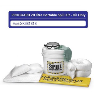 20 litre Portable Spill Kit - OIL, UNIVERSAL, CHEMICAL -PROGUARD ...