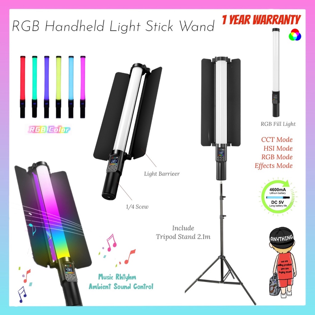 RGB Led Light Stick Wand Photo Handheld Stick Light Full Color RGB Fill ...
