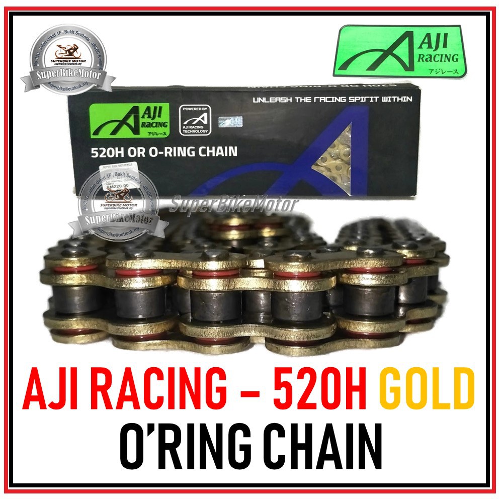 AJI Racing Chain [O-Ring] 520H x 120L - GOLD | Shopee Malaysia