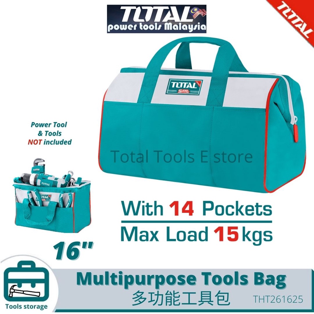 TOTAL Tools Bag 工具包 13'' / 16''- THT261325 THT261625 | Shopee Malaysia