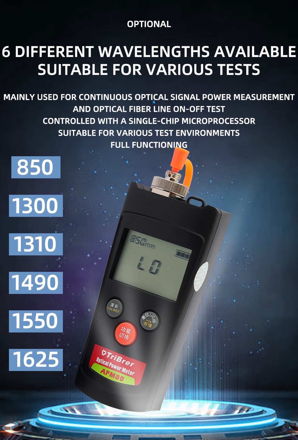 APM-80T Fiber Optical TesterOptical Power Meter Fiber Optical Multi ...