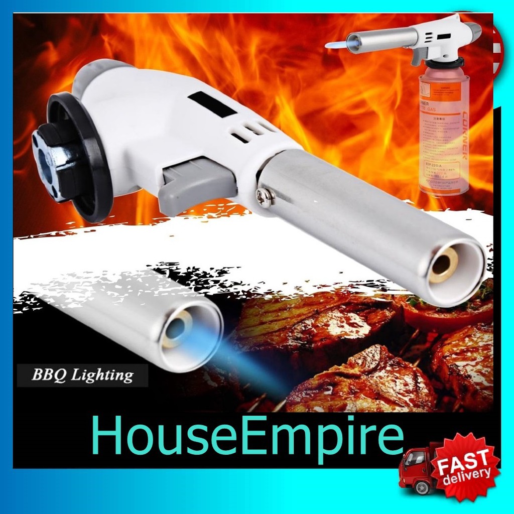 Adjust Flame Ignition Kitchen Camping Hiking Gas Torch Butane Burner ...