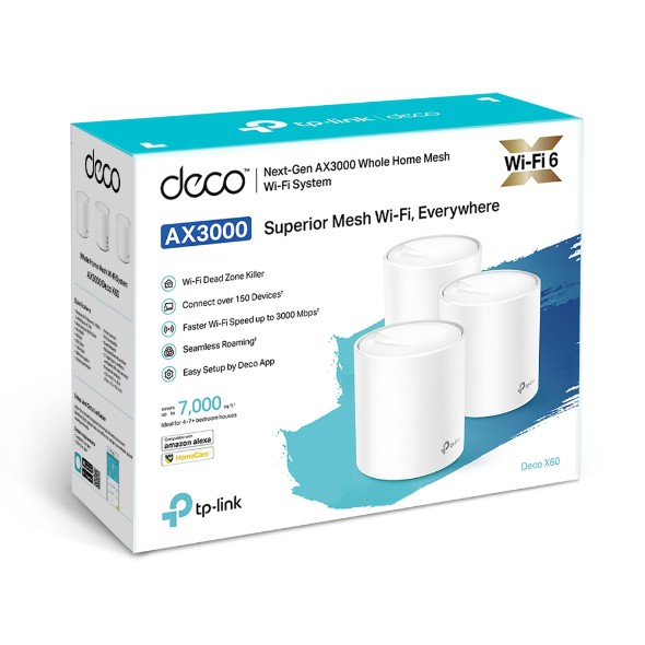 TP LINK Deco X60 (3-pack) AX3000 Whole Home Mesh Wi-Fi 6 System ...