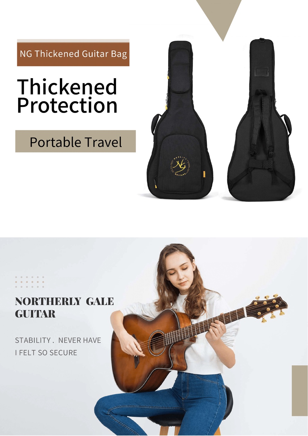 NG Northerly Gale Guitar GT500 GT-series Acoustic Guitar for Beginner ...