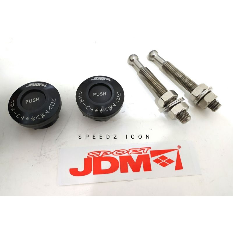 JDM Push Button Quick Latch Type Engine Bonnet Hood Pin Lock Stainless ...