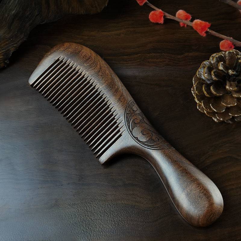 Wooden Comb Natural Handmade Comb, Fine Tooth Sandalwood Comb for Wavy ...