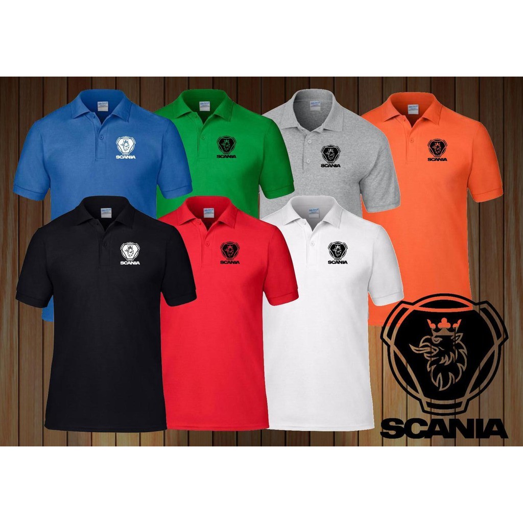 Polo Scania Logo Lori /Bas Polo Collar B Black/White/Blue/Red | Baju ...