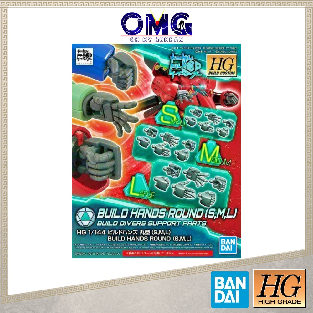 Bandai HGBC Build Hands Round Type S,M,L 63533 30833 HG Build Custom ...