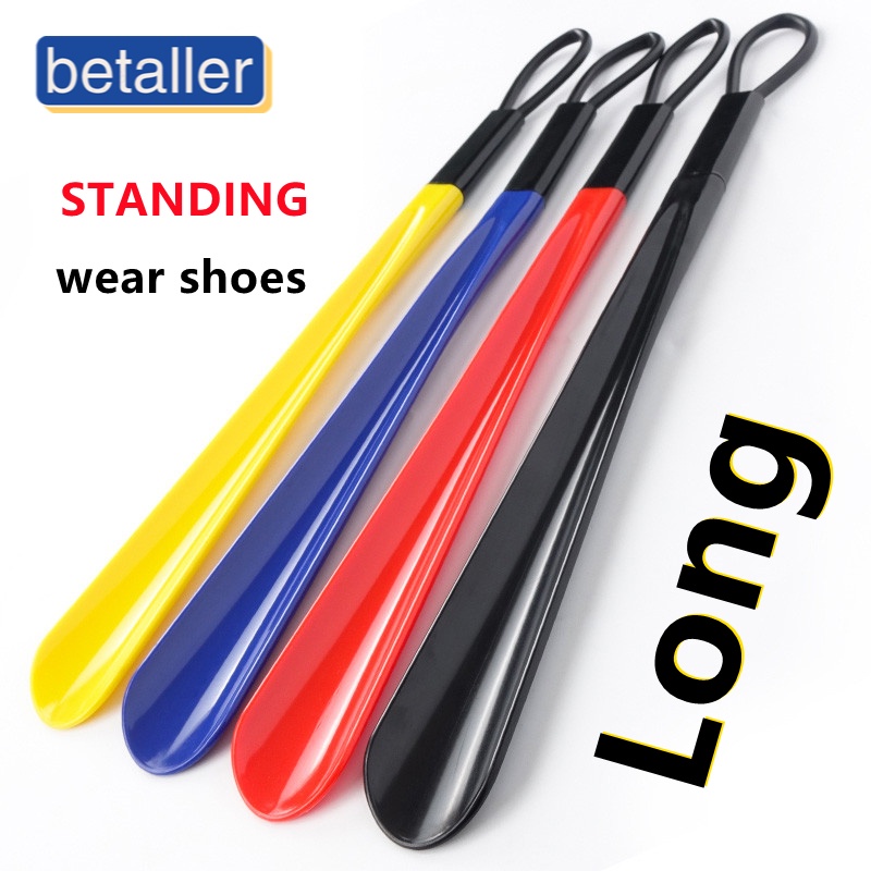 Plastic Long Shoehorn Lazy Shoe Helper Long Handle Shoes Lifter Pull ...