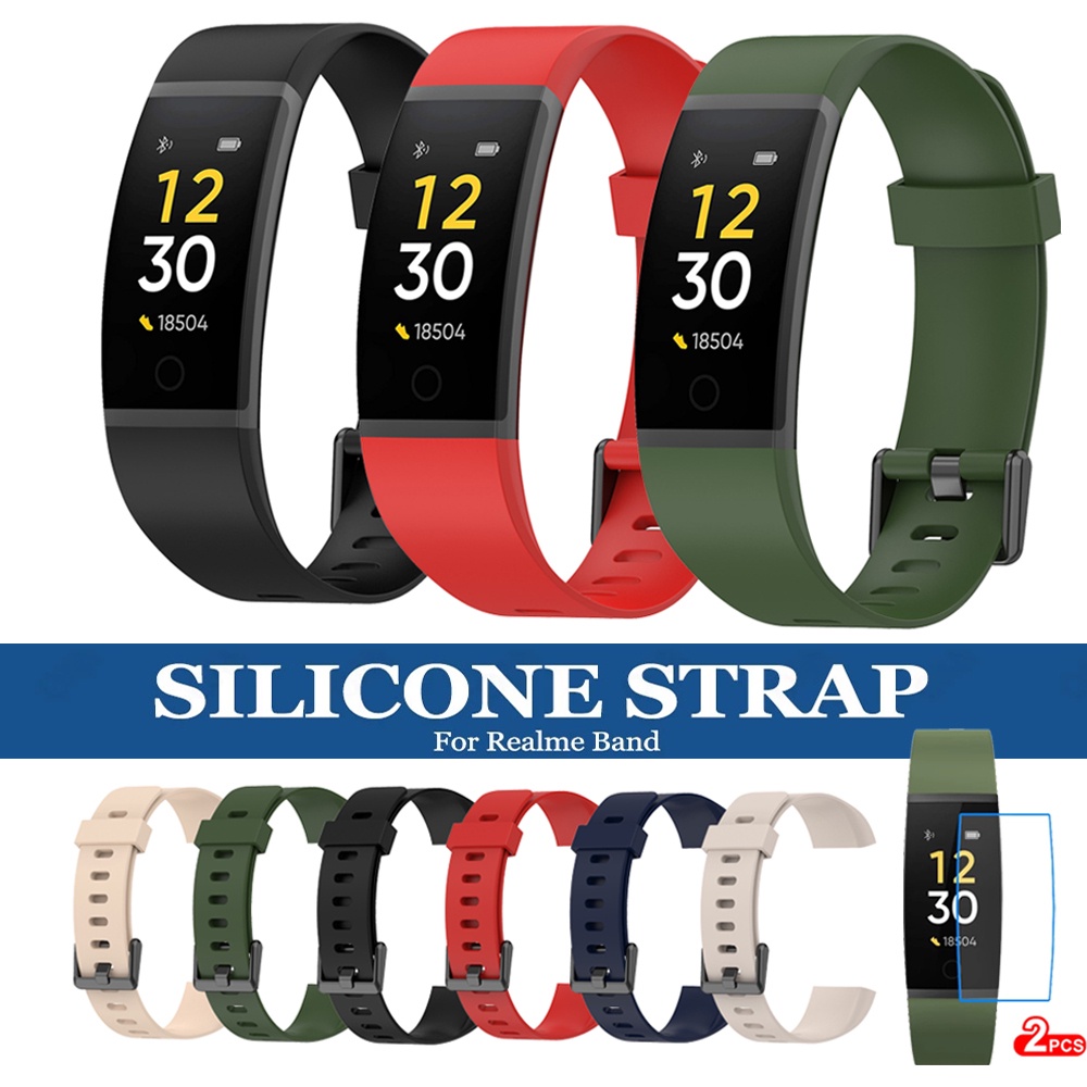Replacement Silicone Strap For Realme Band TPU Film Screen Protector ...