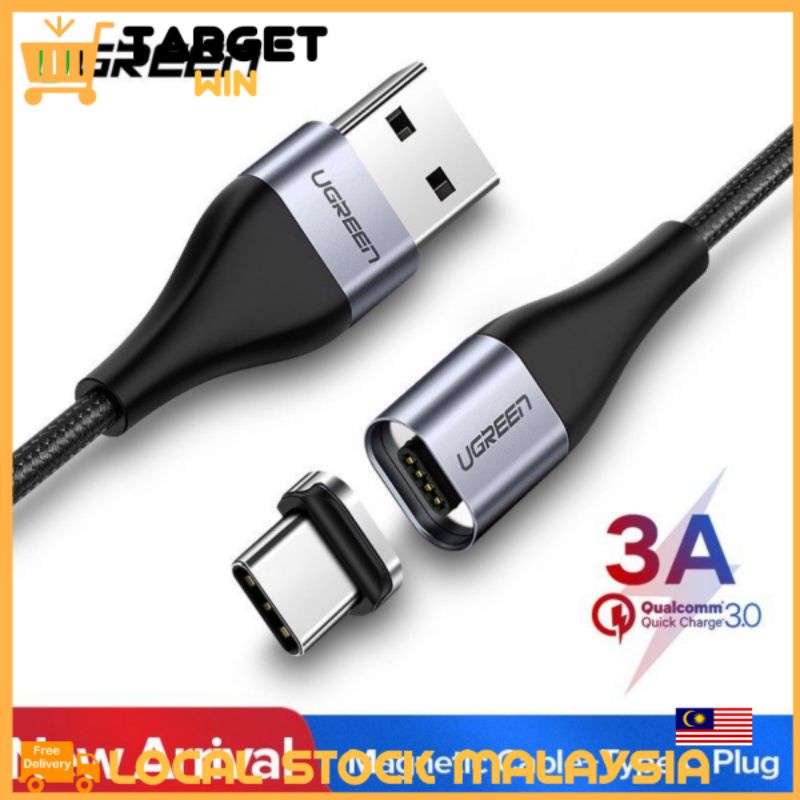 Ugreen Magnetic Type C Removable Tip Cable Quick Charging QC 3A Fast ...