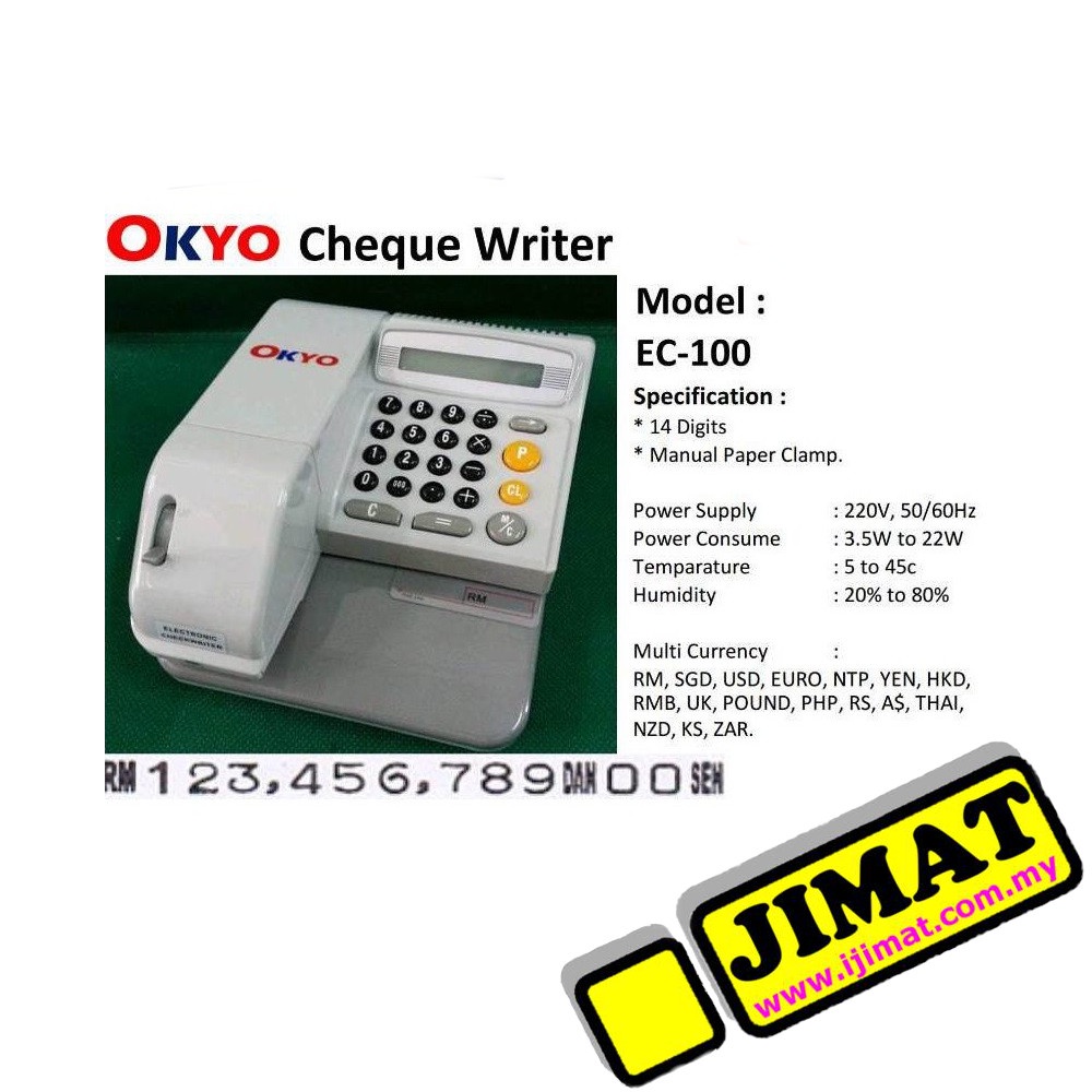 Okyo Electronic Check Writer EC-100 EC 100 EC100 cheque printing machine cheque printer cheque ...