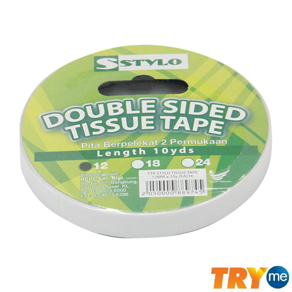 Stylo Double Sided Tissue Tape (12mm x 10yds) | Shopee Malaysia