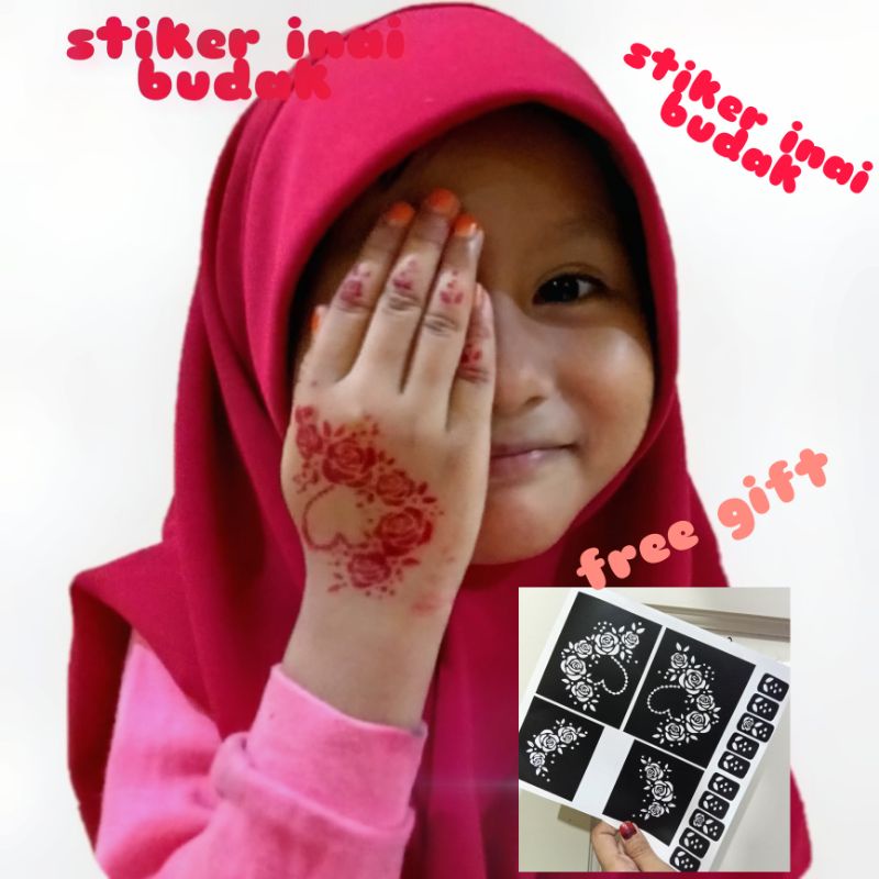 🌸sticker inai budak corak cantik/borong🌸free gift | Shopee Malaysia