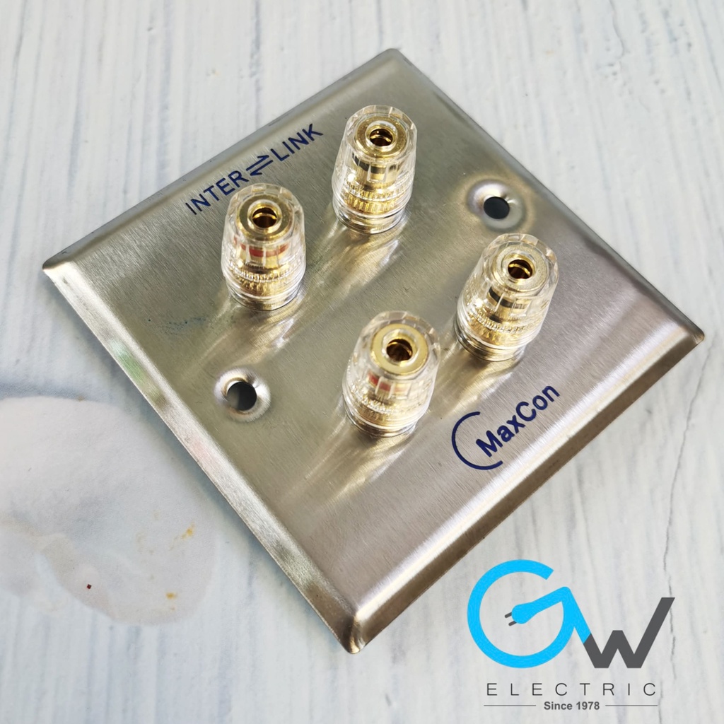 Maxcon MTW-678 4x Binding Post Wall Metal Panel Socket | Shopee Malaysia