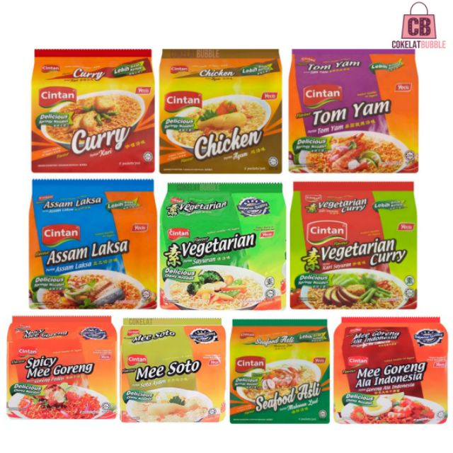 Cintan Instant Noodle Curry / Chicken / Seafood Asli / TomYam | Shopee ...