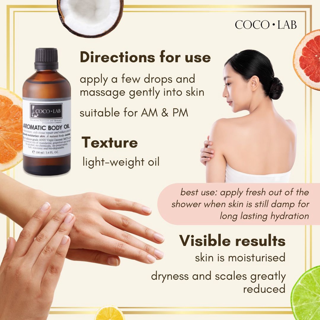 COCOLAB Aromatic Body Oil (20ml) [Light-weight Moisturizer, suitable ...