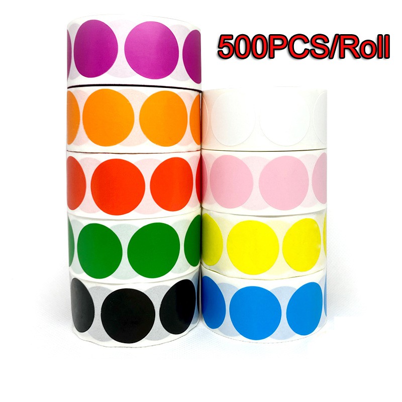 500PCS Chroma Label Removable Color P-Code dot Tags Label Sticker Color ...