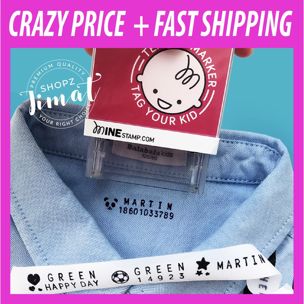 COLOP Mine Stamp Waterproof Textile Permanent DIY/ Fabric Name Clothing ...