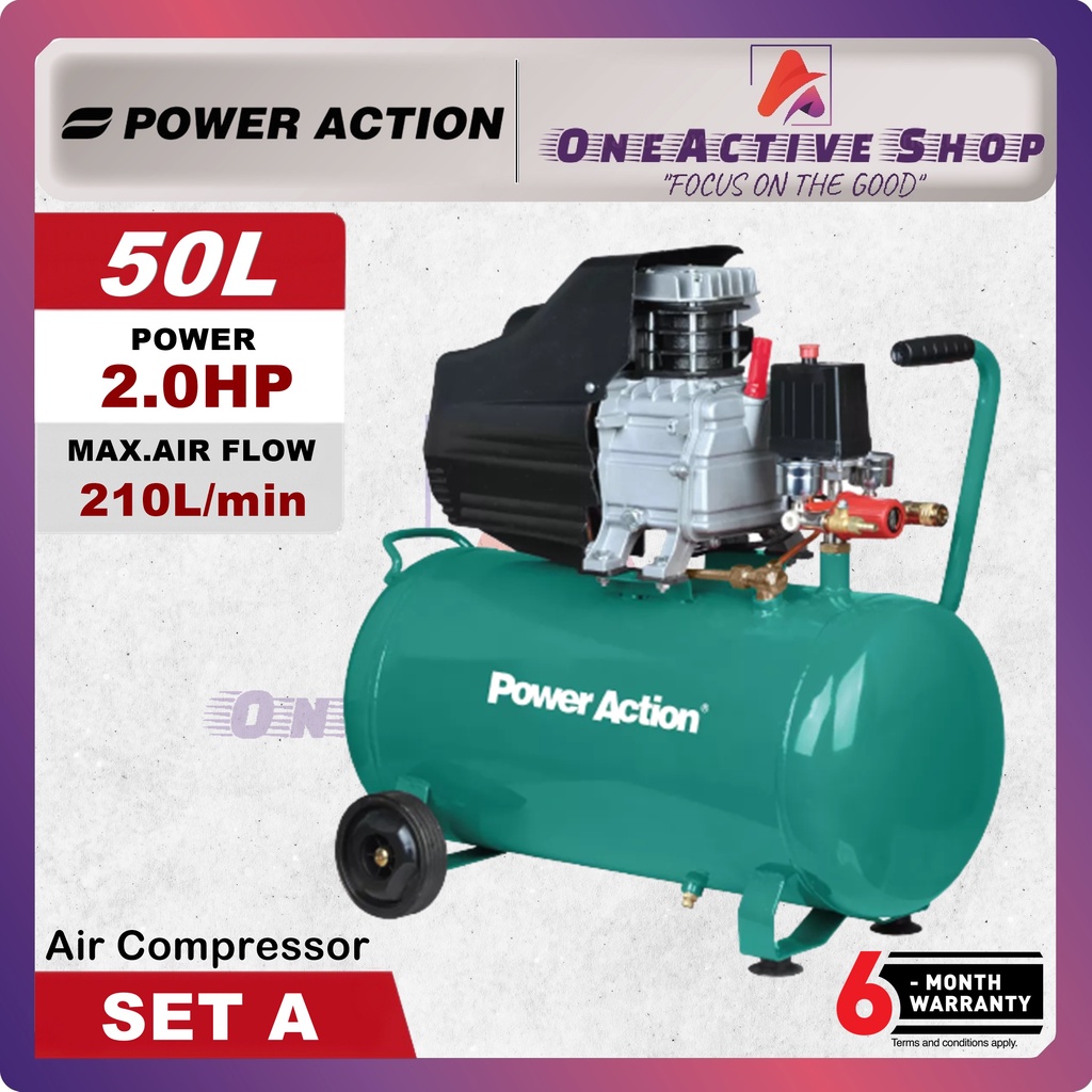 POWER ACTION 2HP 50L Air Compressor AC5015 - 6 Month Warranty | Shopee ...