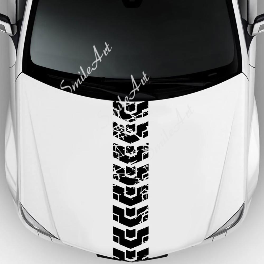 1pcs Car Racing Stripes Vinyl Truck Hood Decal Front stickers Tire ...