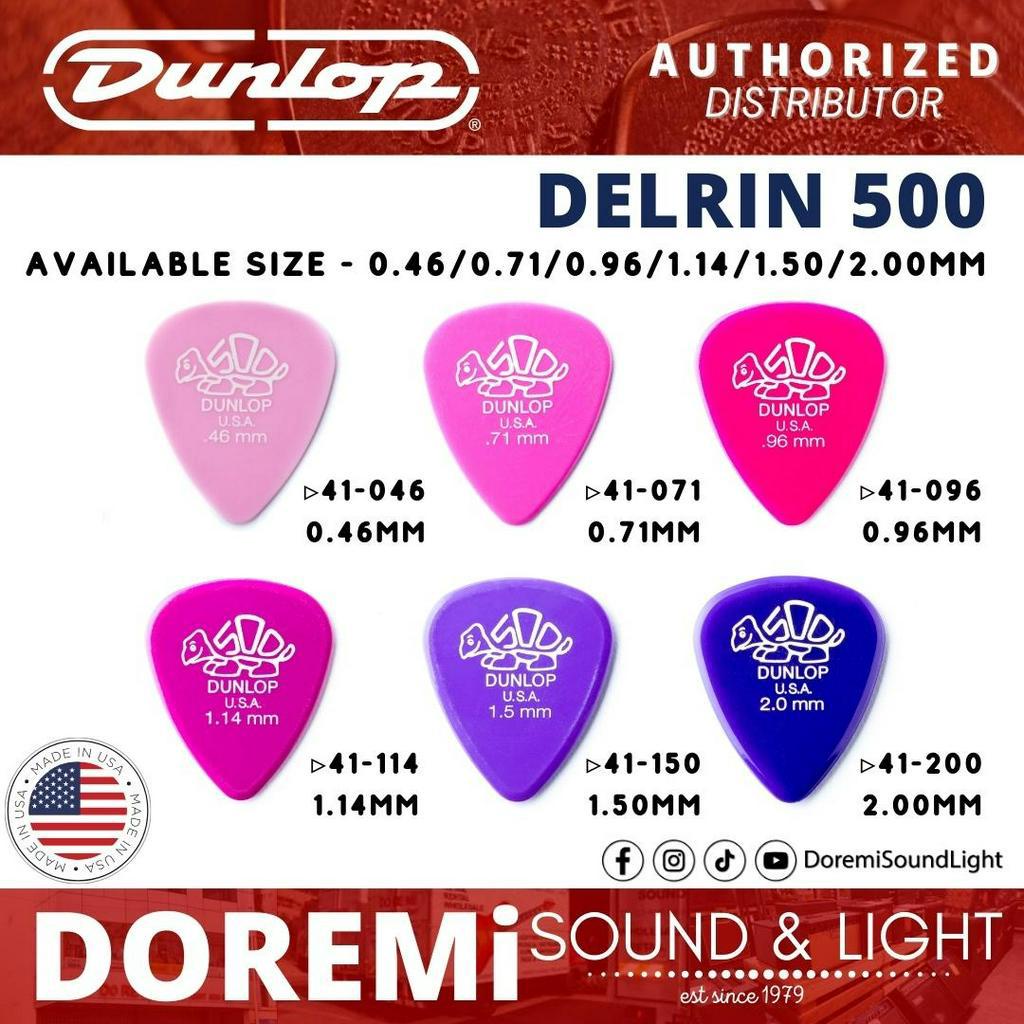 Jim Dunlop 41 Delrin 500 Guitar Pick, Pack of 6pcs Guitar Picks - 0 ...