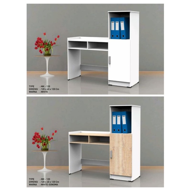 PUTIH Mk Minimalist white office desk / work desk (palembang area only ...