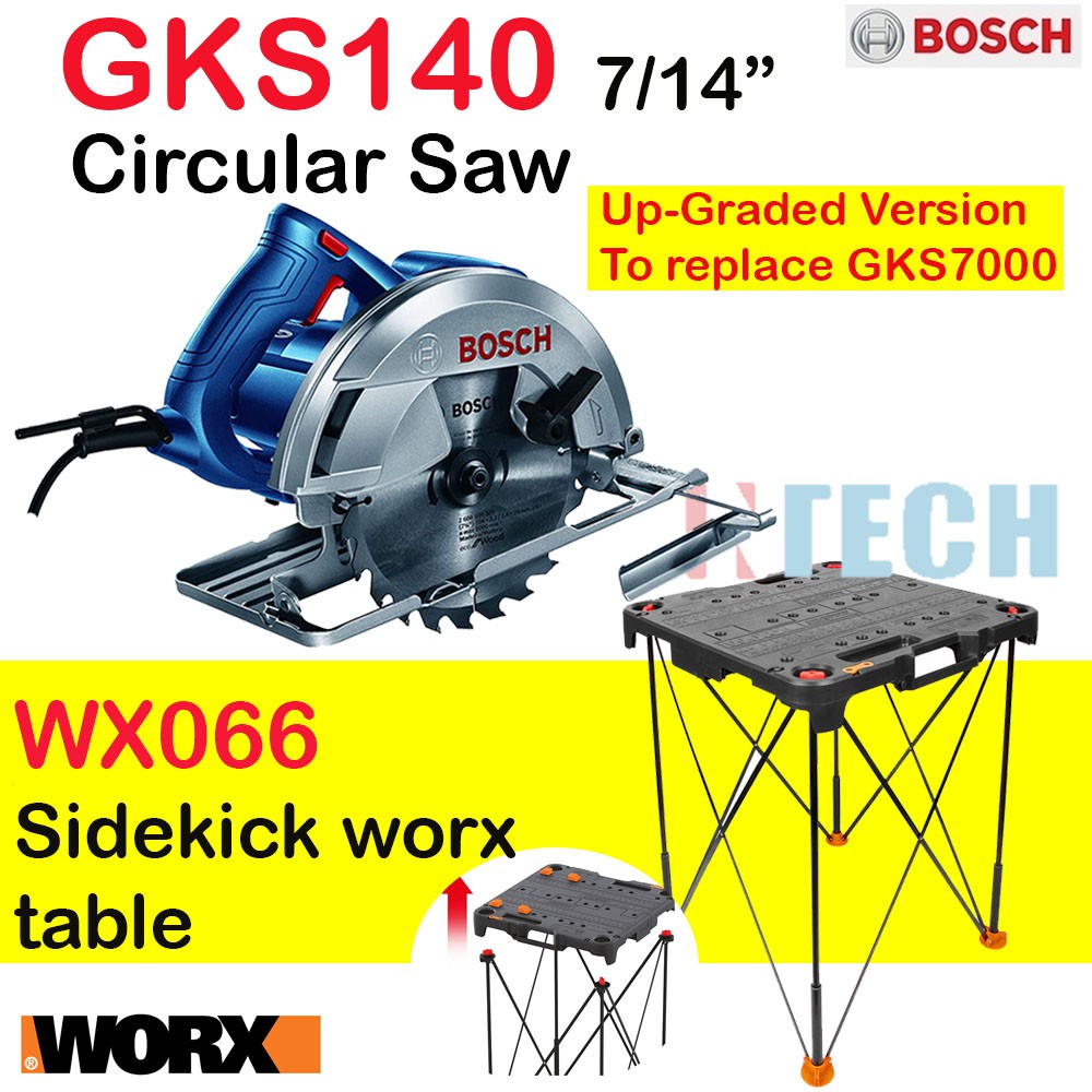 BOSCH COMBO SET GKS140 7-1/4" CIRCULAR SAW (TO REPLACE) GKS7000 C/W ...