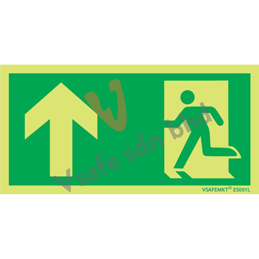 Exit Keluar Escape Glow in the dark vinyl sticker safety signage with ...