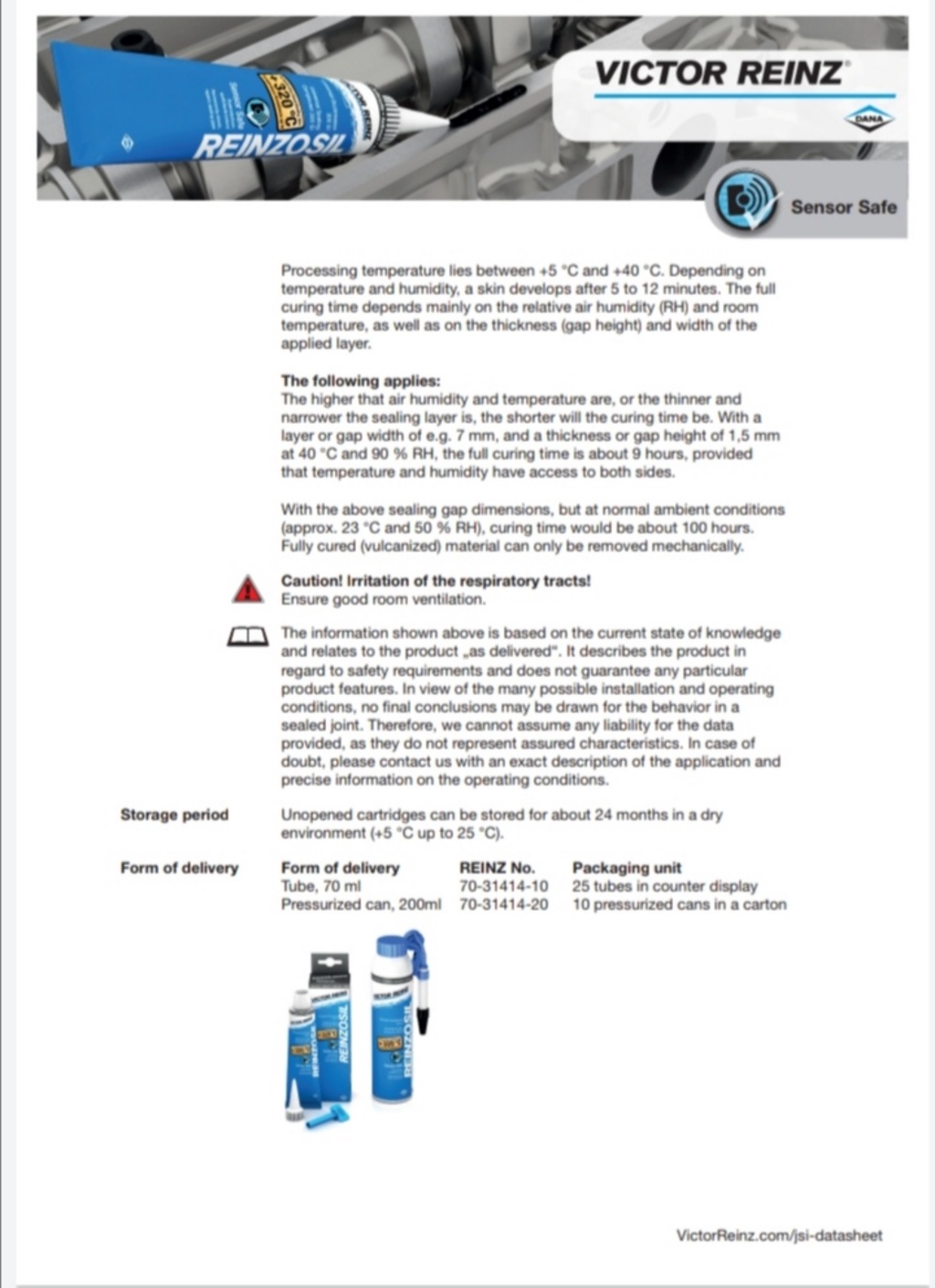 100% Original Gasket Gum Reinzosil 320 Celcius Victor Reinz 70ml Sealing Silicone Sealant ...